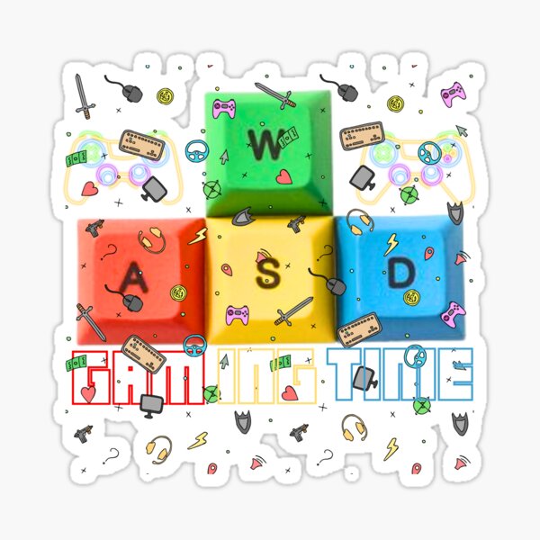 "wasd, Keyboard gaming time" Sticker for Sale by swiftbinaries | Redbubble