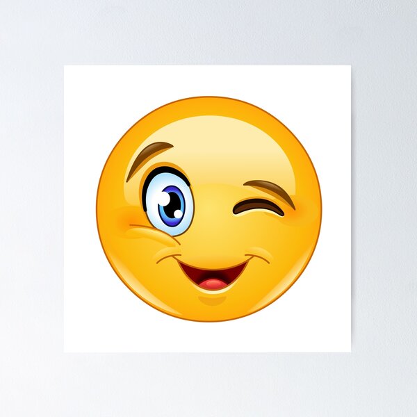 "Winking Face Emoticon" Poster for Sale by yayayoy | Redbubble
