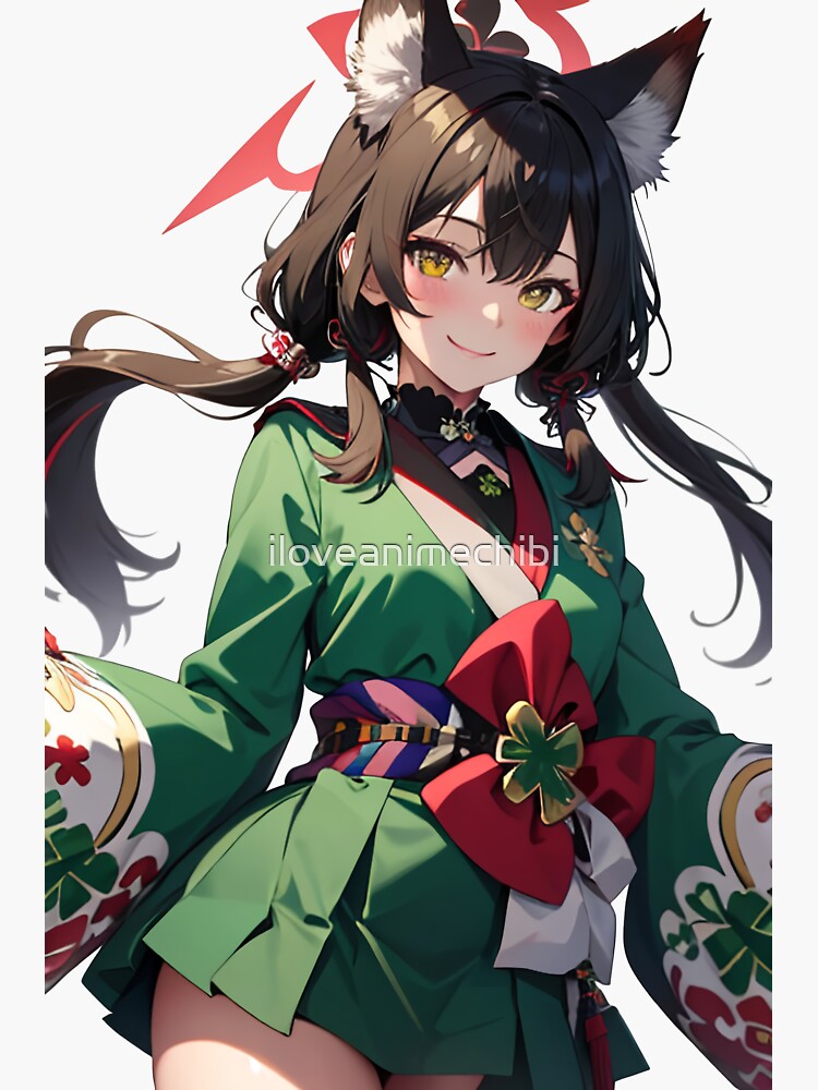 "Cute Anime Girl, Kosaka Wakamo - Blue Archive" Sticker for Sale by ...