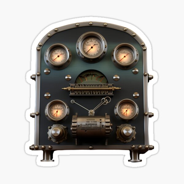 "Mysterious Steampunk VU Meter" Sticker by Pflugart | Redbubble