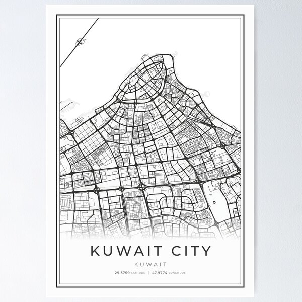 "Kuwait City Cartography Map" Poster for Sale by wally-prints | Redbubble