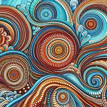 "Abstract waves. Dot painting pattern. Aboriginal Australian art ...