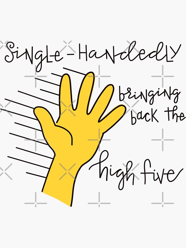 "High Five" Sticker for Sale by Jen Cloes Designs | Redbubble