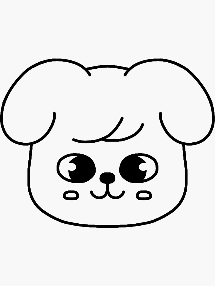 "Stray Kids - Skzoo PuppyM Head [BLACK OUTLINE]" Sticker for Sale by ...