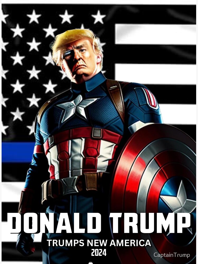 "Captain Trump Blue Line Flag #3 Trumps New America" Sticker for Sale ...
