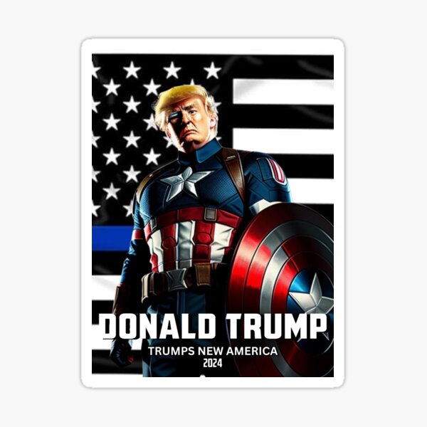 "Captain Trump Blue Line Flag #3 Trumps New America" Sticker for Sale ...