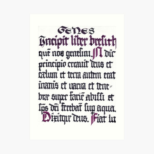 "Calligraphy - Book of Genesis" Art Print for Sale by qiyoulu | Redbubble