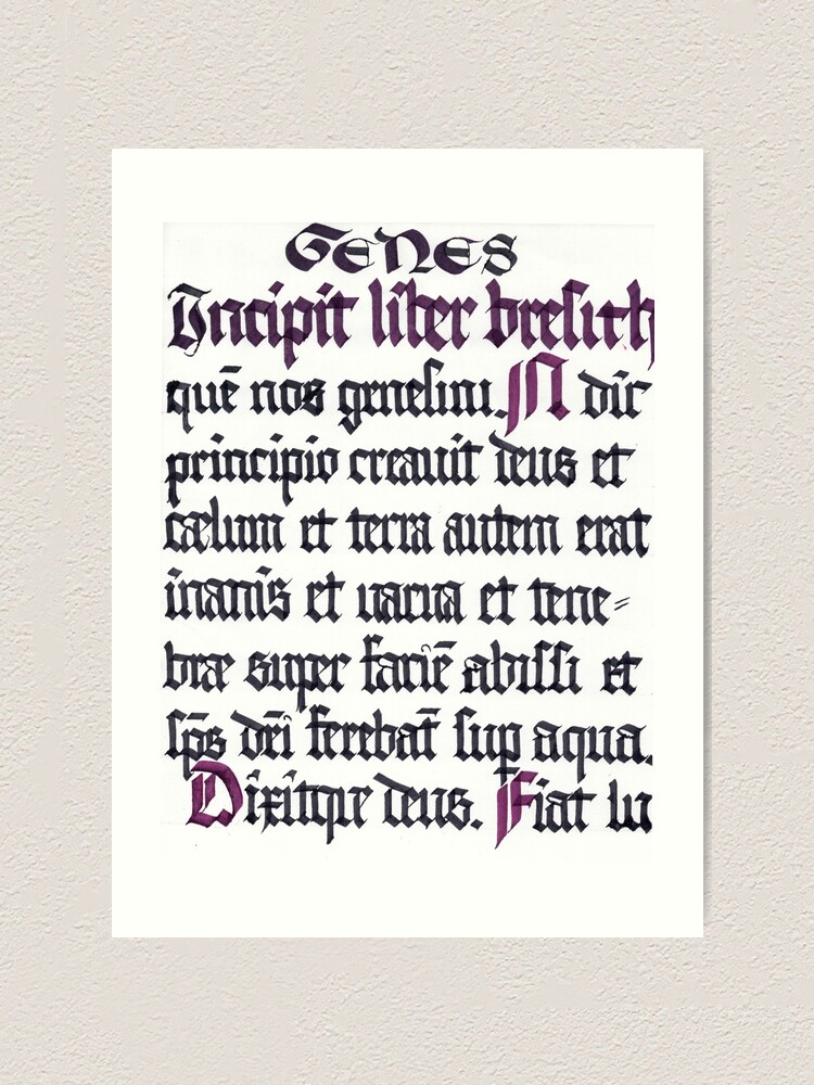 "Calligraphy - Book of Genesis" Art Print for Sale by qiyoulu | Redbubble