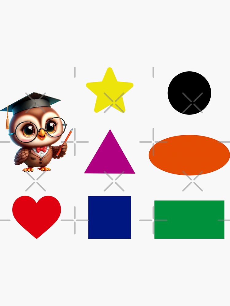 "Cute owl teaching shapes and colors" Sticker for Sale by susybetty ...