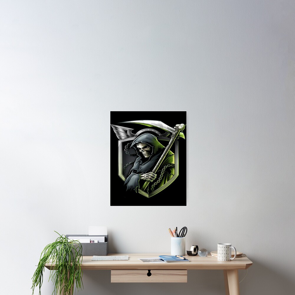 "Grim Reaper Shield" Sticker for Sale by leen12 | Redbubble