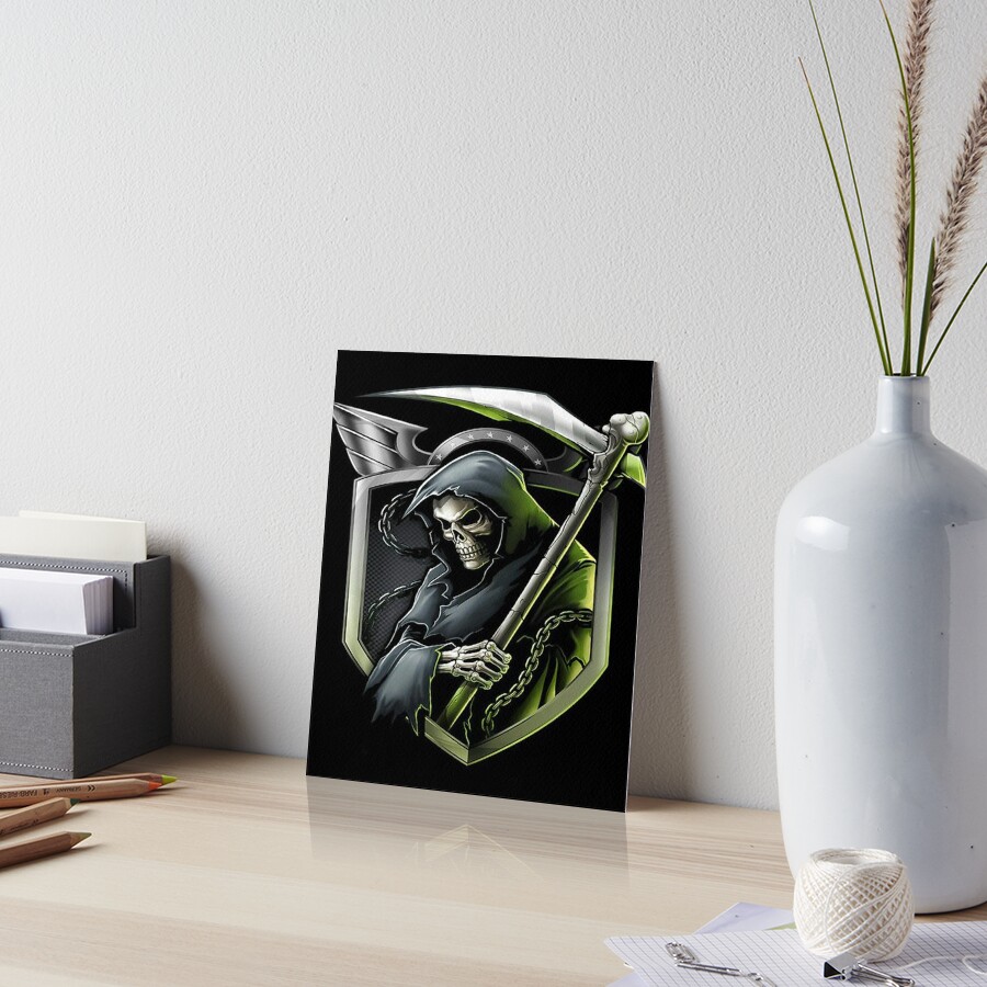 "Grim Reaper Shield" Sticker for Sale by leen12 | Redbubble