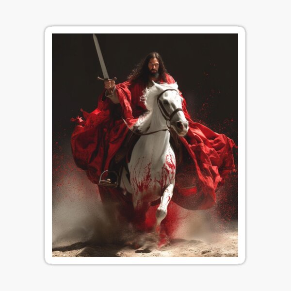 "Majestic Jesus on White Steed" Sticker for Sale by christiantkd ...