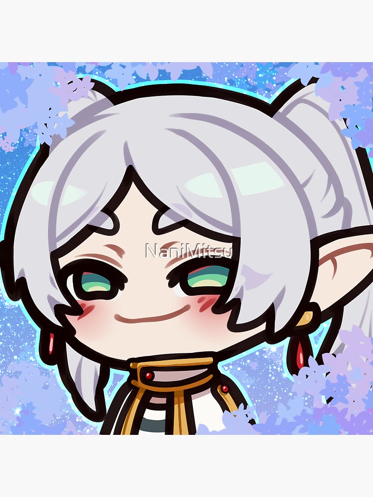 "Frieren smug face" Sticker for Sale by NaniMitsu | Redbubble