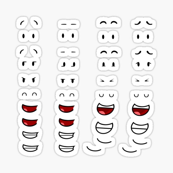 "BFDI Face Assets Pack (Advanced)" Sticker for Sale by MsBonnie | Redbubble
