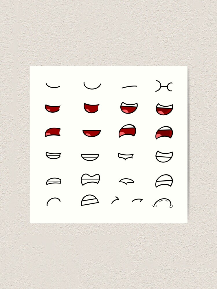 "BFDI Mouth Assets Pack" Art Print for Sale by MsBonnie | Redbubble