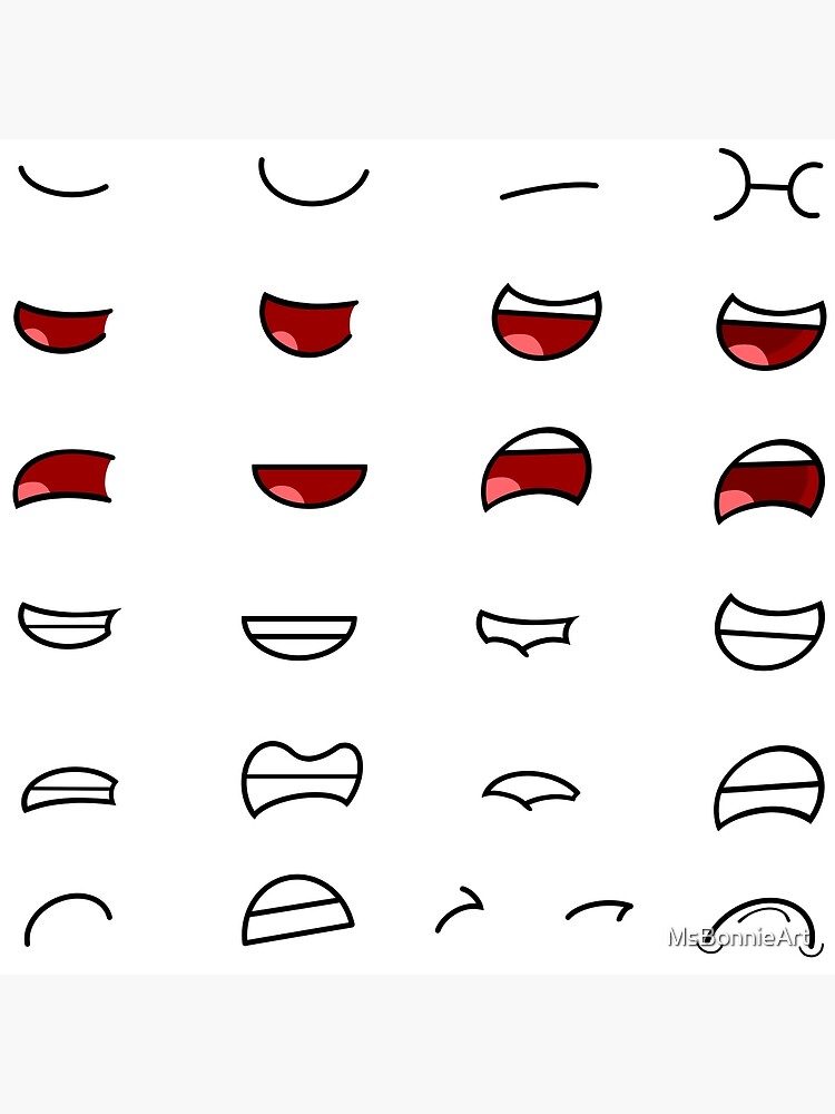 "BFDI Mouth Assets Pack" Poster for Sale by MsBonnie | Redbubble