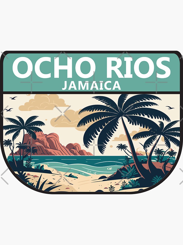 "Ocho Rios Jamaica Retro Emblem" Sticker for Sale by KrisSidDesigns ...