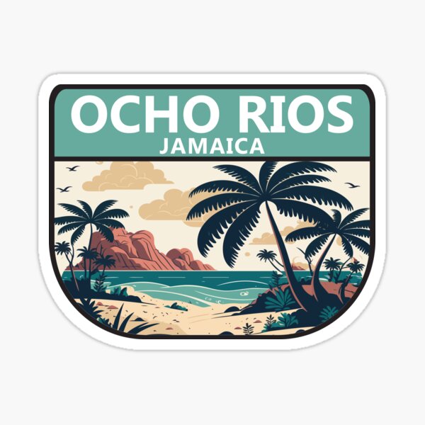 "Ocho Rios Jamaica Retro Emblem" Sticker for Sale by KrisSidDesigns ...
