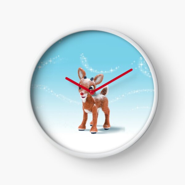 "Baby Rudolph" Clock for Sale by Slinky-Reebs | Redbubble