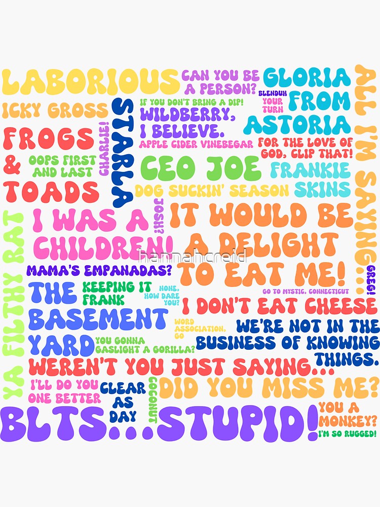 "The Basement Yard Podcast - Funky Quotes Multicolor" Sticker for Sale ...