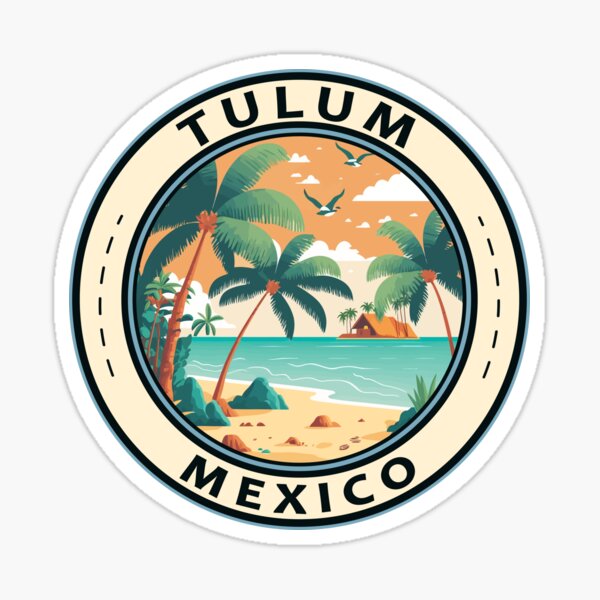 "Tulum Mexico Hut Badge" Sticker for Sale by KrisSidDesigns | Redbubble