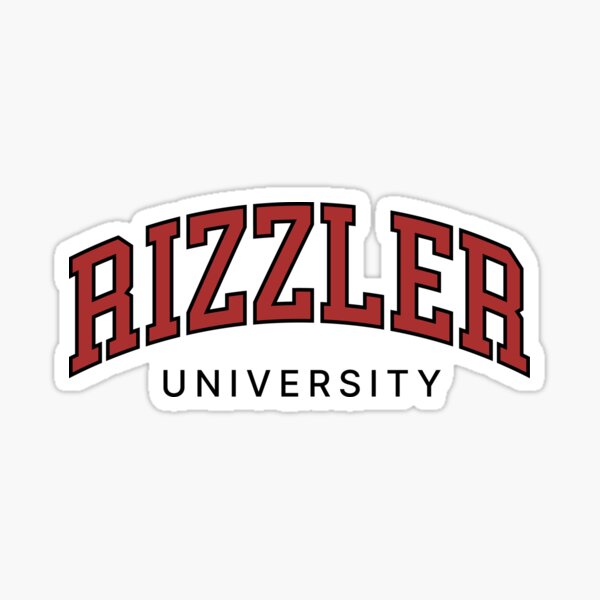 "Rizzler University" Sticker for Sale by Ves- | Redbubble