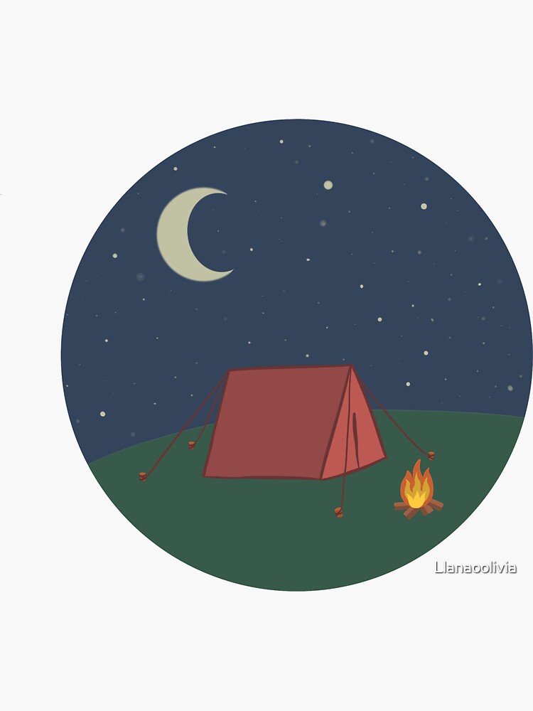 "Camping under the stars " Sticker for Sale by Llanaoolivia | Redbubble