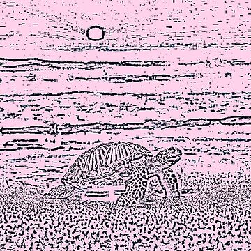 "turtle to the pink sea" Art Board Print for Sale by NewWave012 | Redbubble