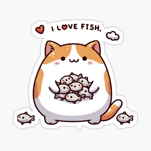 "Overweight Cat" Sticker for Sale by LemuellTrends | Redbubble