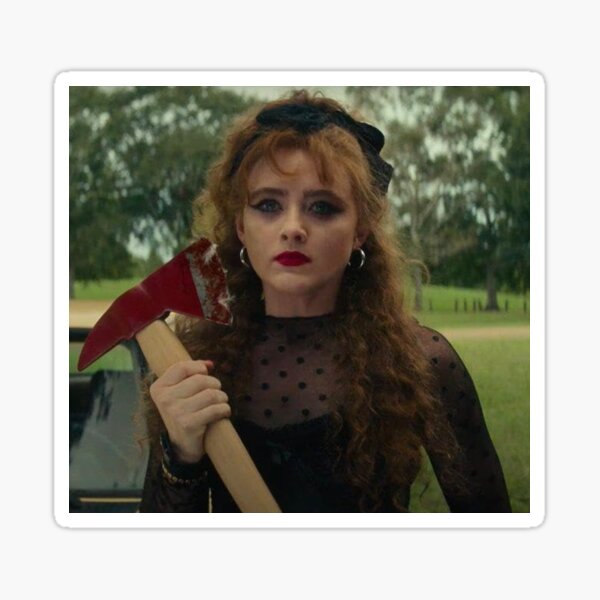 "Lisa Frankenstein with axe" Sticker for Sale by HerbalBlue | Redbubble