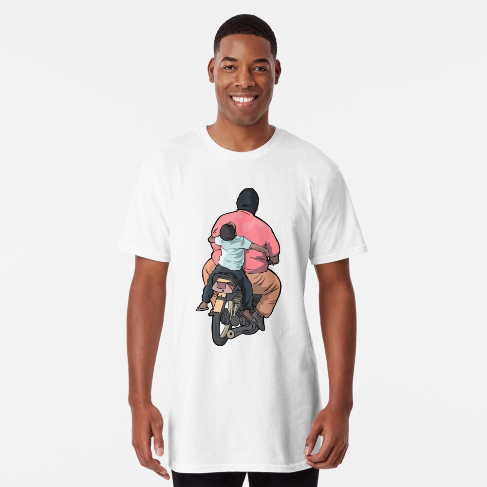 "Meme of the child on the motorcycle with a fat man" Sticker for Sale ...