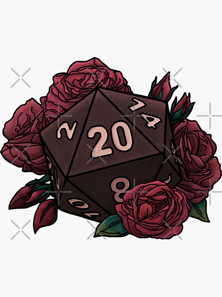 "Rose D20 - Red Variant - Tabletop Gaming Dice" Sticker for Sale by ...