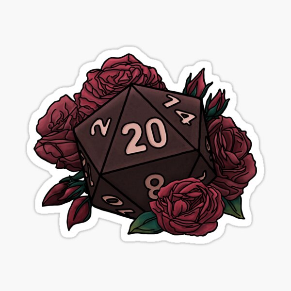 "Rose D20 - Red Variant - Tabletop Gaming Dice" Sticker for Sale by ...