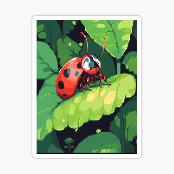 "Adorable curious Ladybug- Pixel art" Sticker for Sale by octoboobs ...