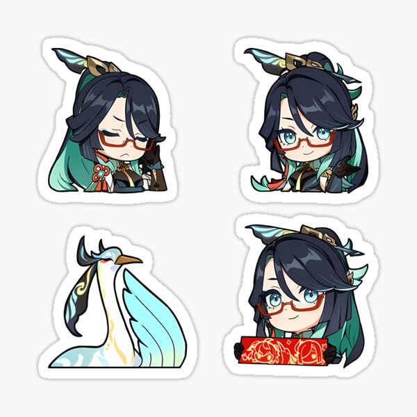 "Xianyun Cloud Retainer Genshin Impact Chibi Stickers Set" Sticker for ...