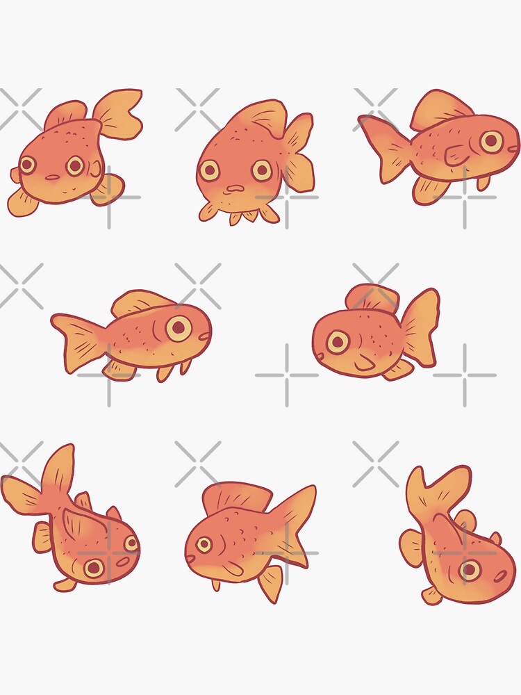 "Funny Goldfish pack " Sticker for Sale by Mayarart | Redbubble
