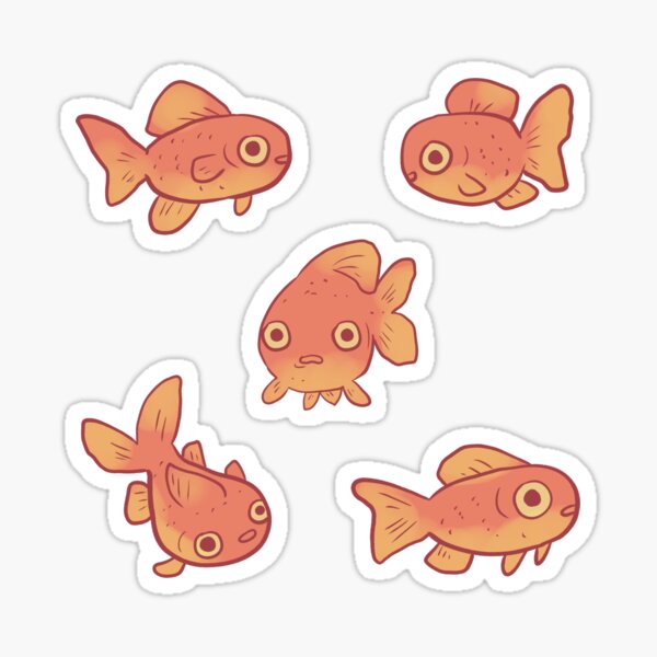 "Cute Goldfish pack " Sticker for Sale by Mayarart | Redbubble