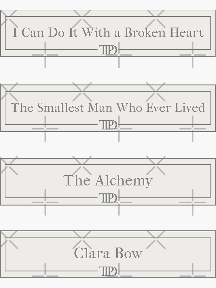 "TTPD SIDE D Taylor Swift tracklist | I can do it with a broken heart ...