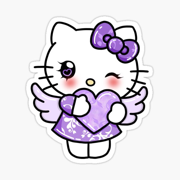 "Purple Kitty Angel" Sticker for Sale by AlyssaSlushie | Redbubble
