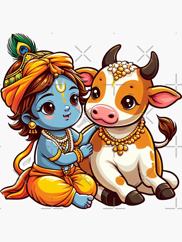 "Shree Krishna" Sticker for Sale by SnapStick2003 | Redbubble
