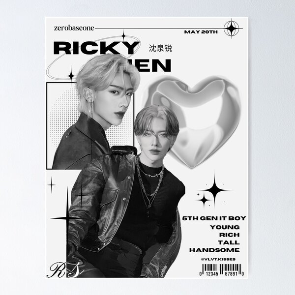 "zerobaseone Ricky heartthrob concept" Poster for Sale by Cheonsunnie ...