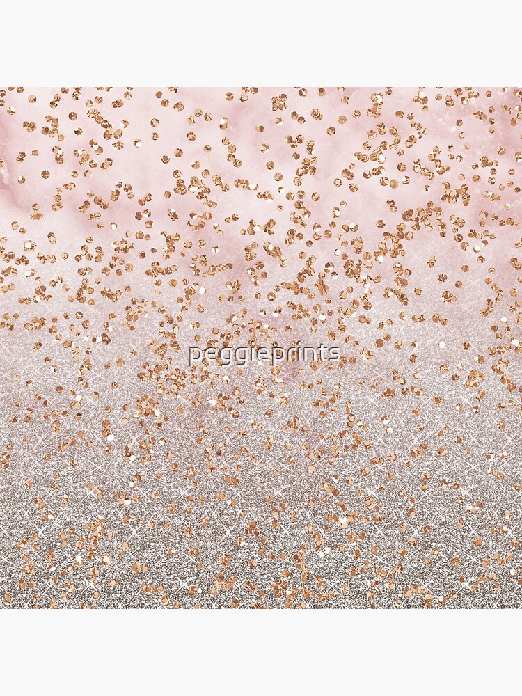 Mixed Rose Gold Glitter Gradients Clock