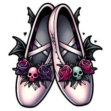 "Gothic Ballet Slippers" Sticker for Sale by ArtadoraDesignz | Redbubble