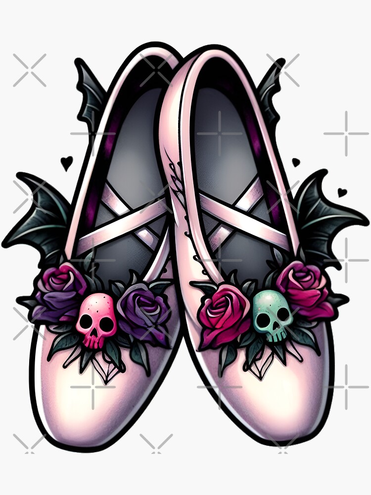 "Gothic Ballet Slippers" Sticker for Sale by ArtadoraDesignz | Redbubble