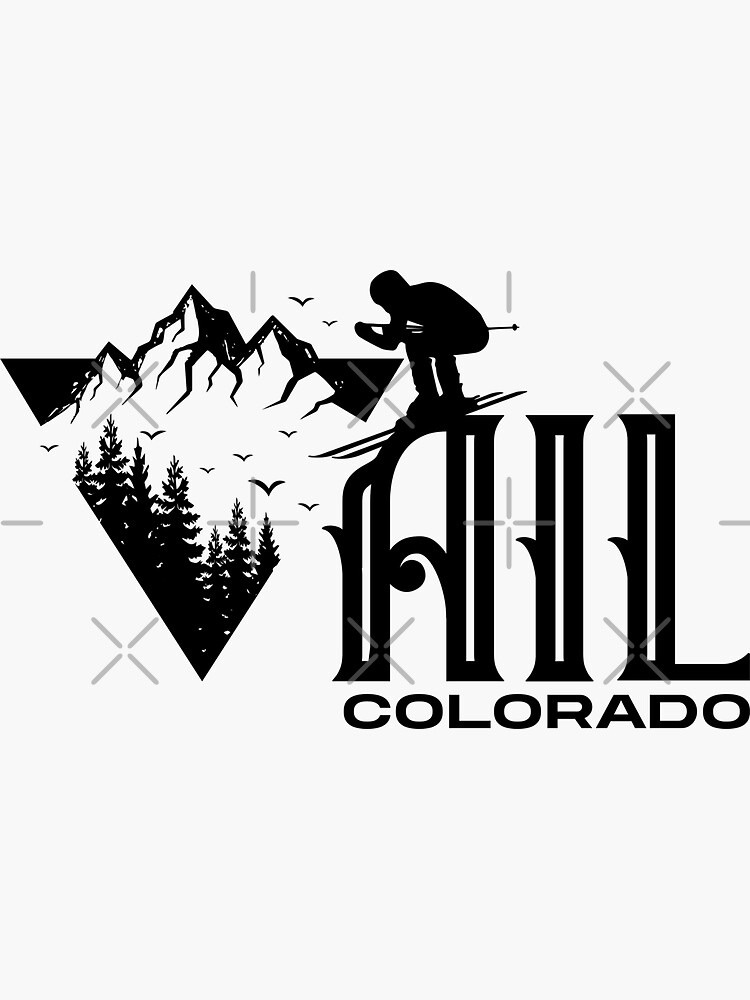 "VAIL COLORADO SKIING, WINTER SPORTS AND TRAVEL" Sticker for Sale by ...