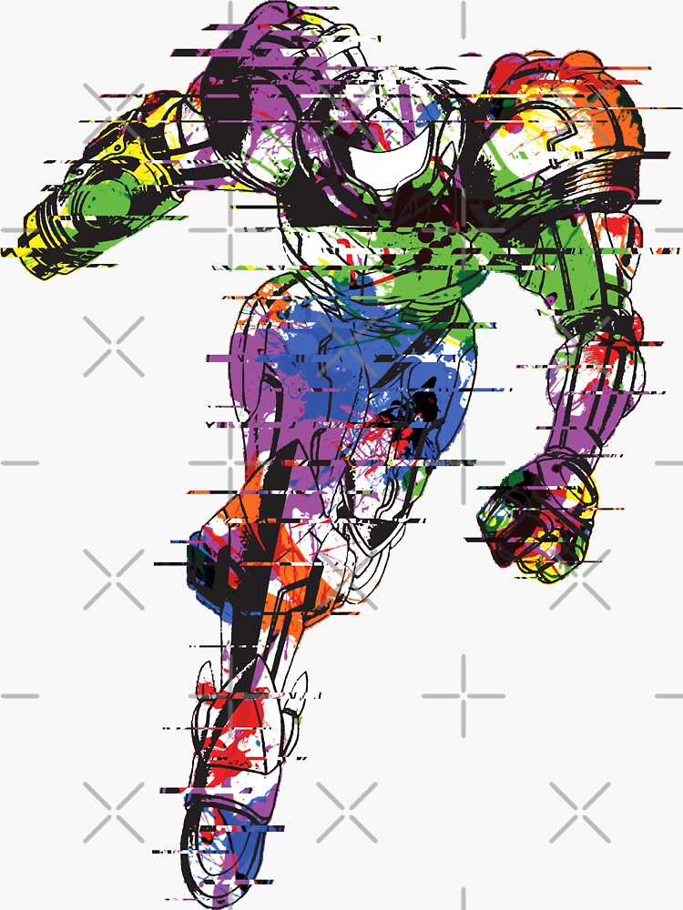 "Samus Aran - Joins The Battle! Metroid [Glitch Remix Ver]" Sticker for ...