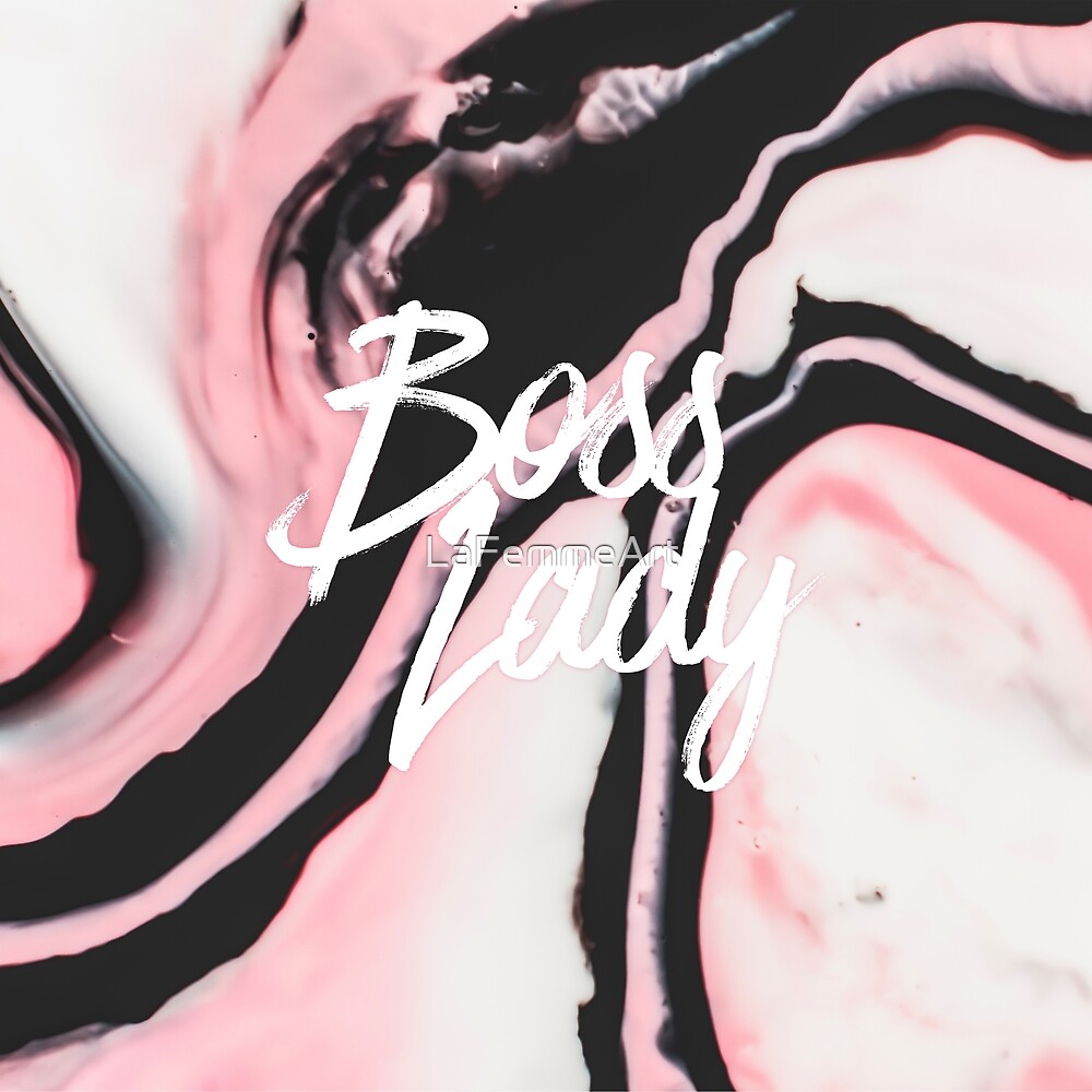 "Boss Lady Pink Black Painted Marble" by LaFemmeArt | Redbubble