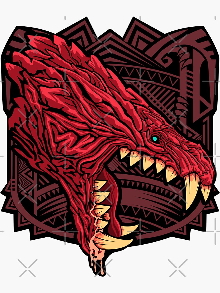 "Odogaron MHW head side" Sticker for Sale by Dandeelion | Redbubble