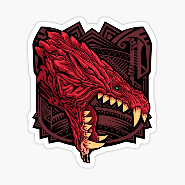 "Odogaron MHW head side" Sticker for Sale by Dandeelion | Redbubble