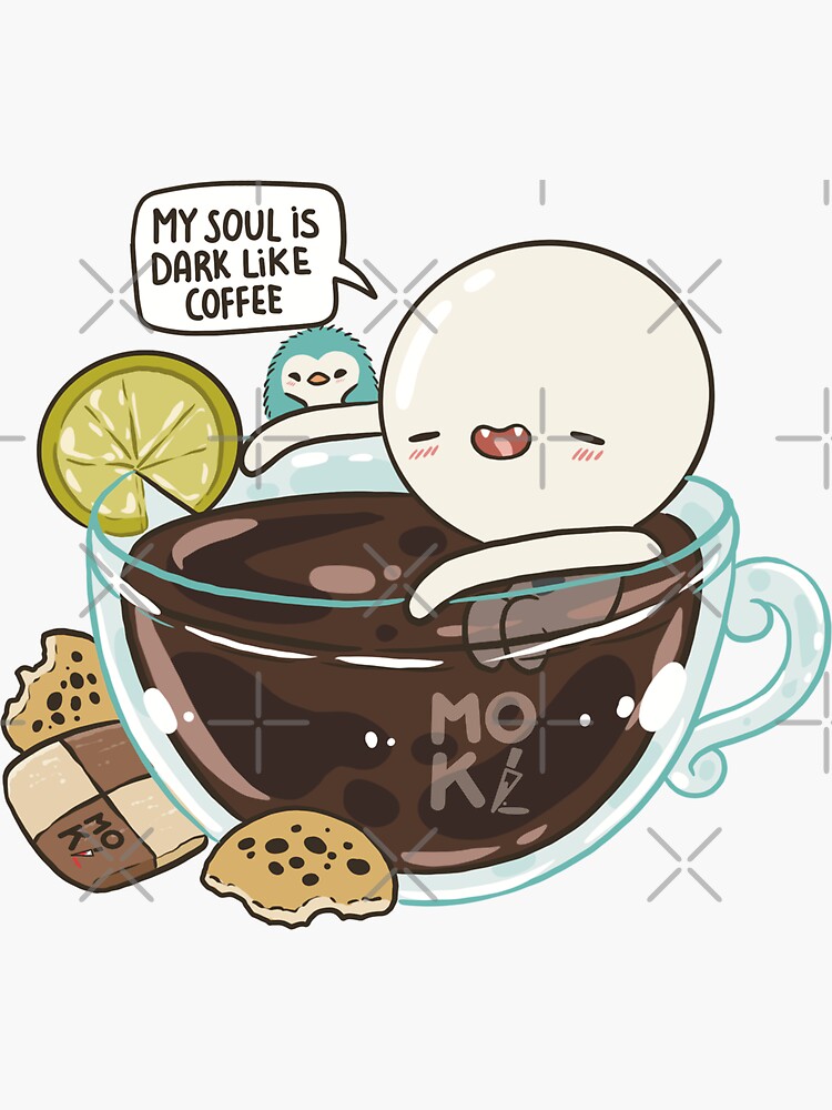 "Moki Dark coffee" Sticker by mokioki | Redbubble